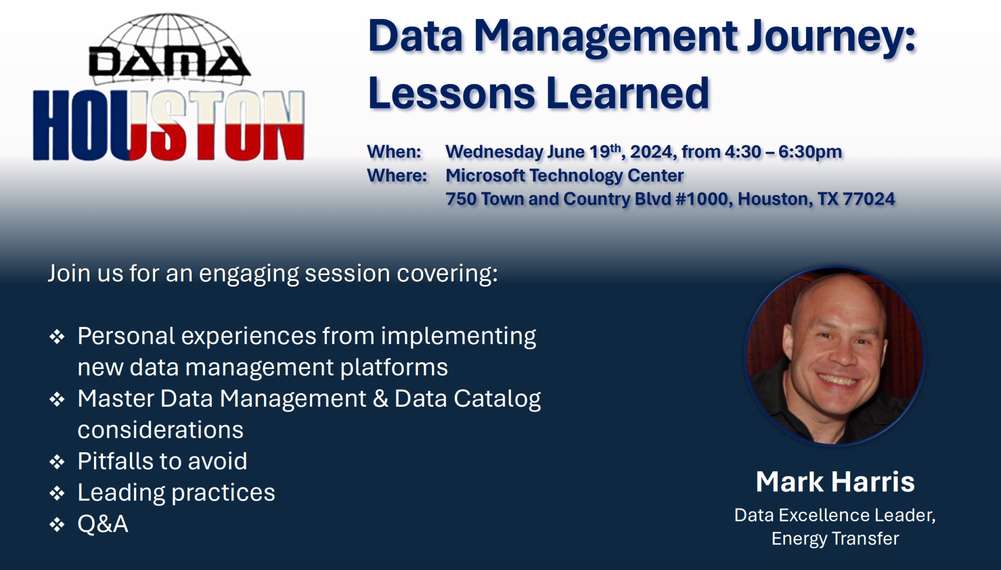 DAMA Houston Data Management Association – Houston Chapter of DAMA ...